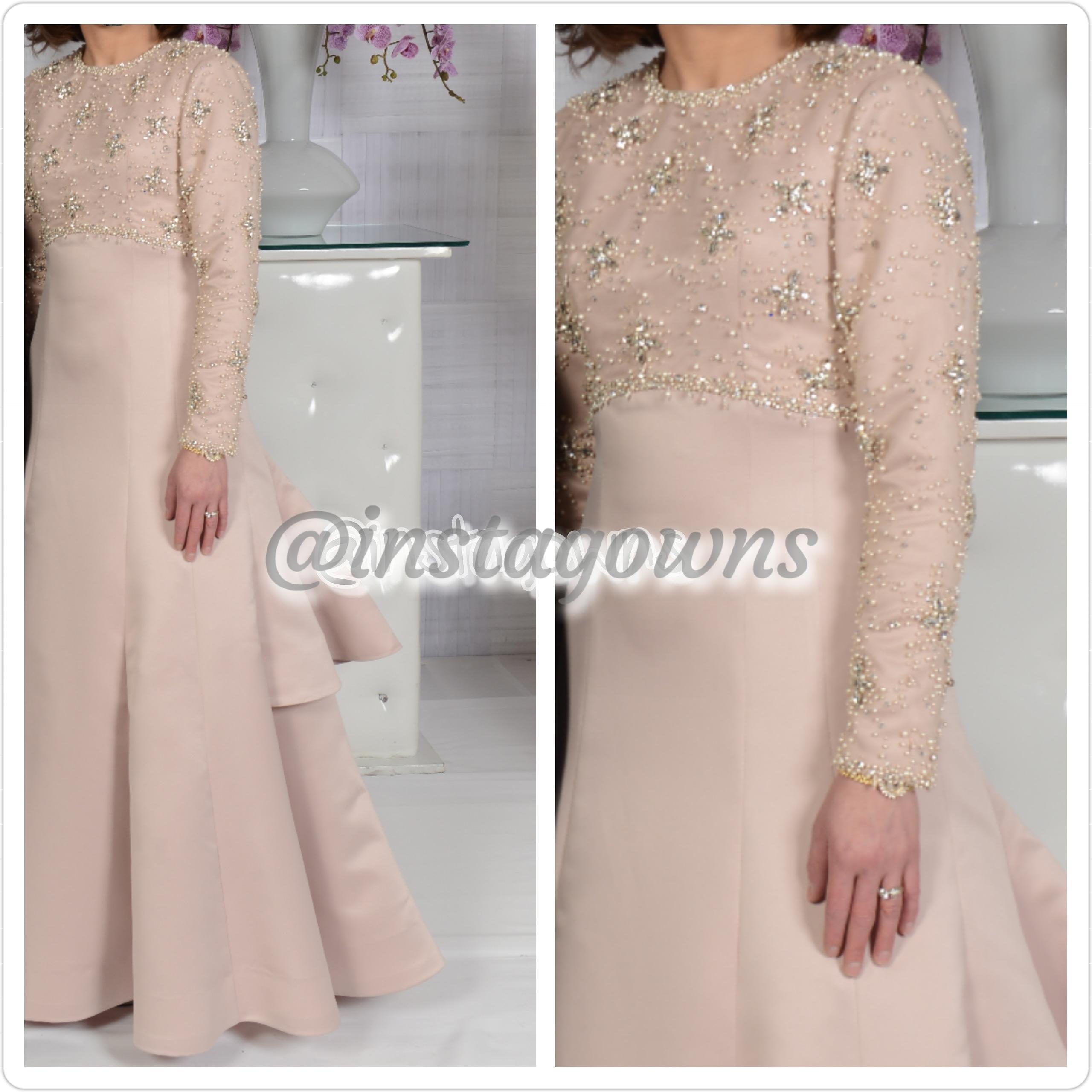 Miri Couture Designer Stunning Blush Top Beaded Gown for Sale – Instagowns