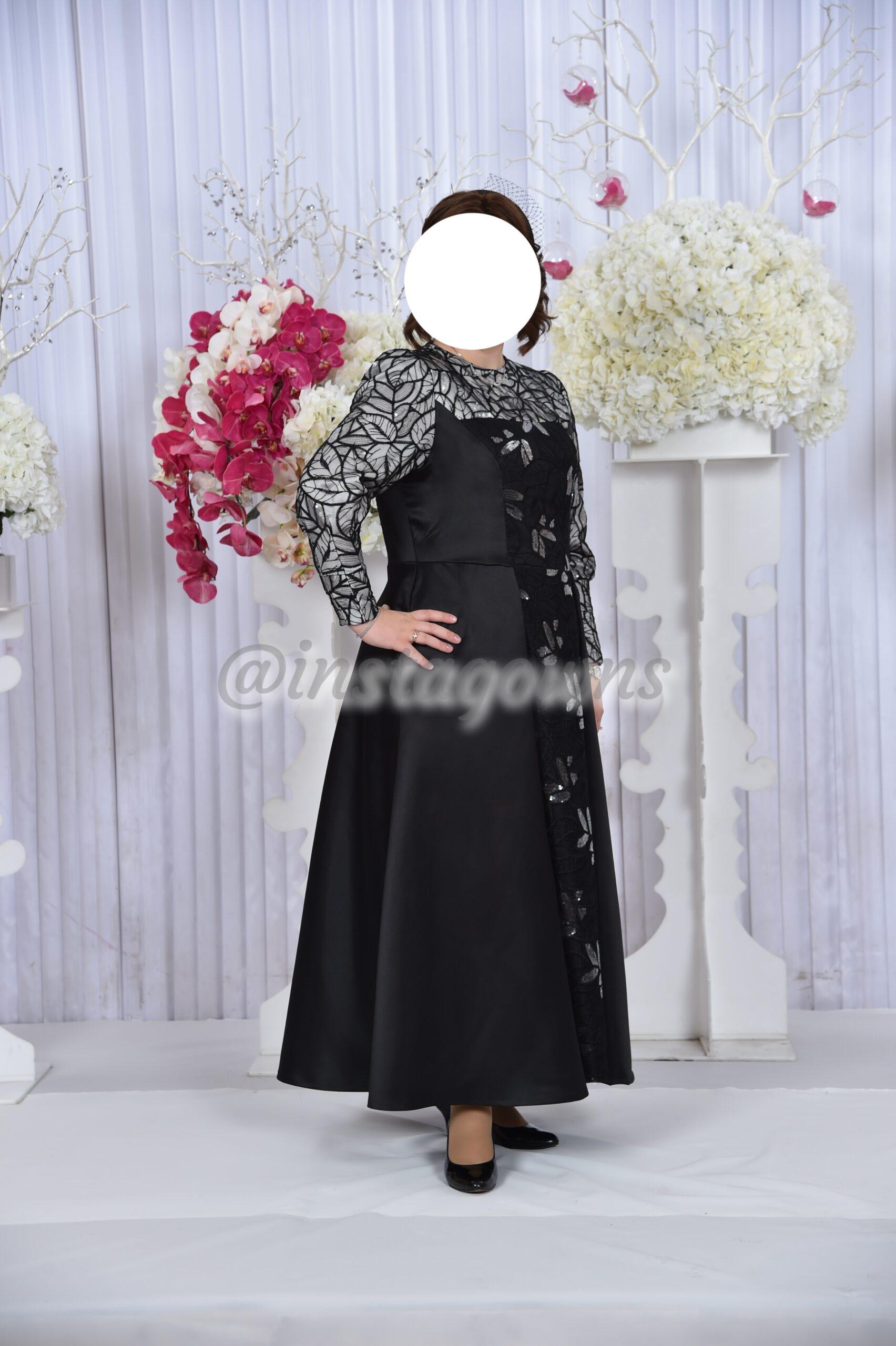 Beautiful Custom Slenderizing Black and White gown for Rent or Sale ...