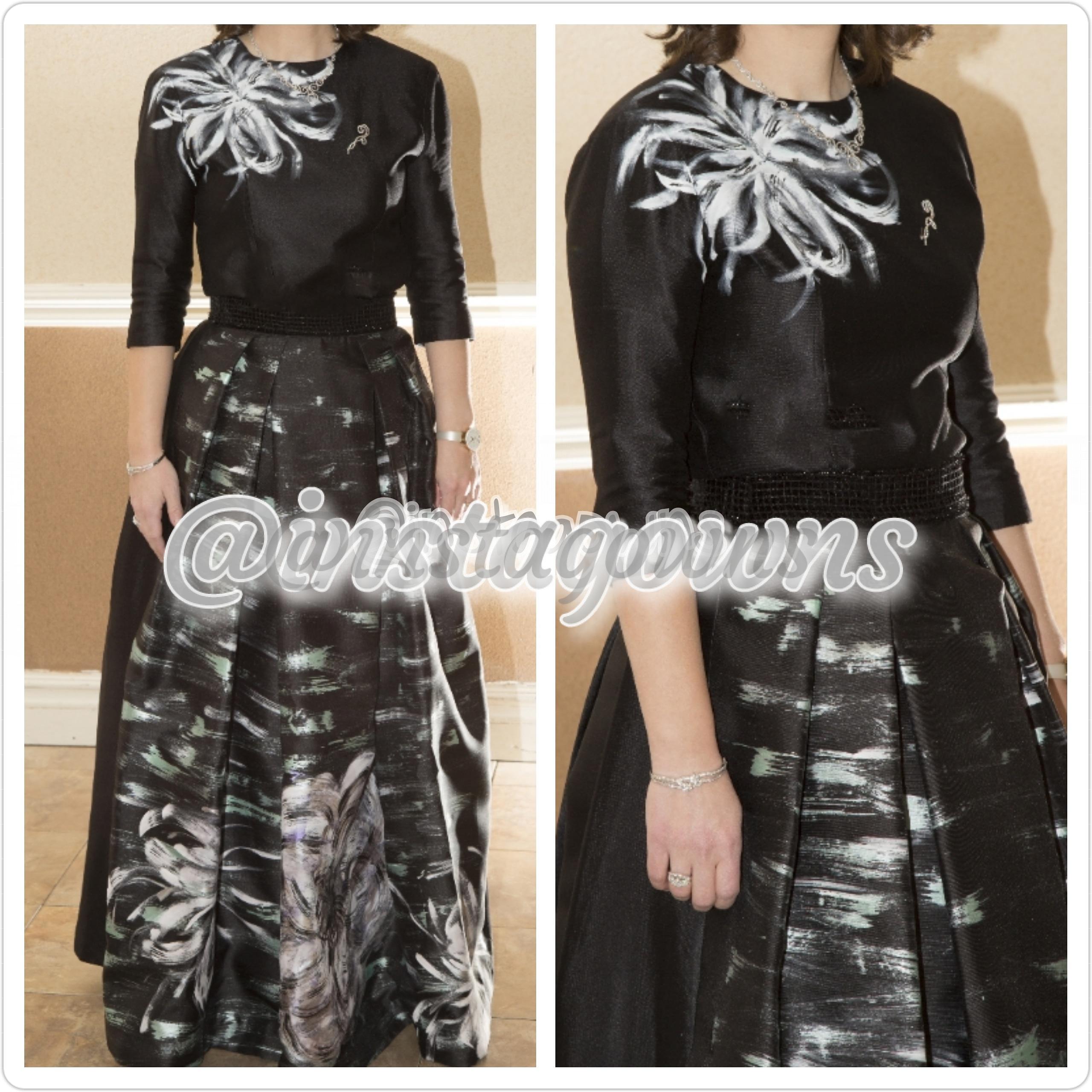 Custom Beautiful Slenderizing Gorgeous Hand Painted Black & White Gown ...