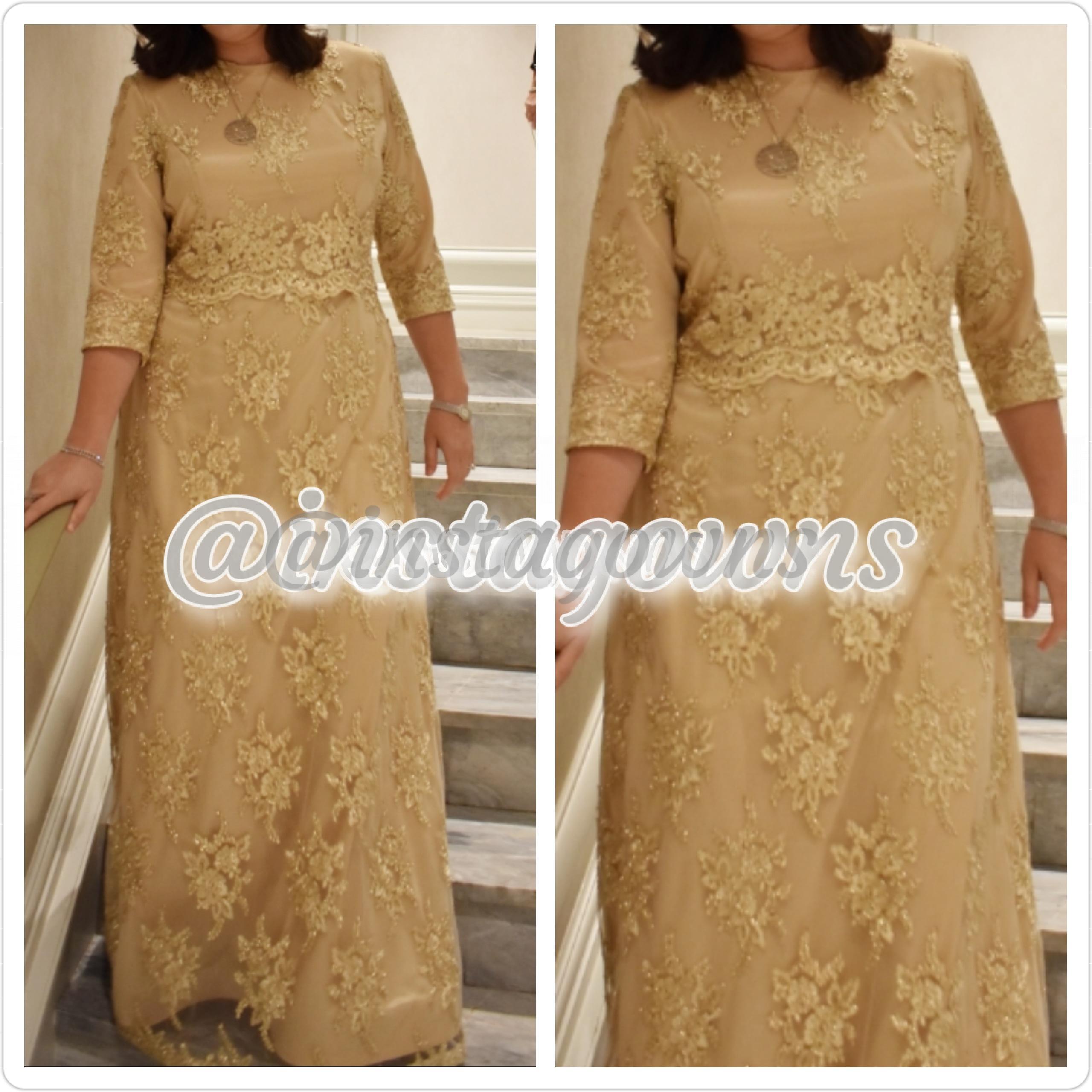 Exquisite Beautiful Slenderizing Gold Gown for Sale – Instagowns