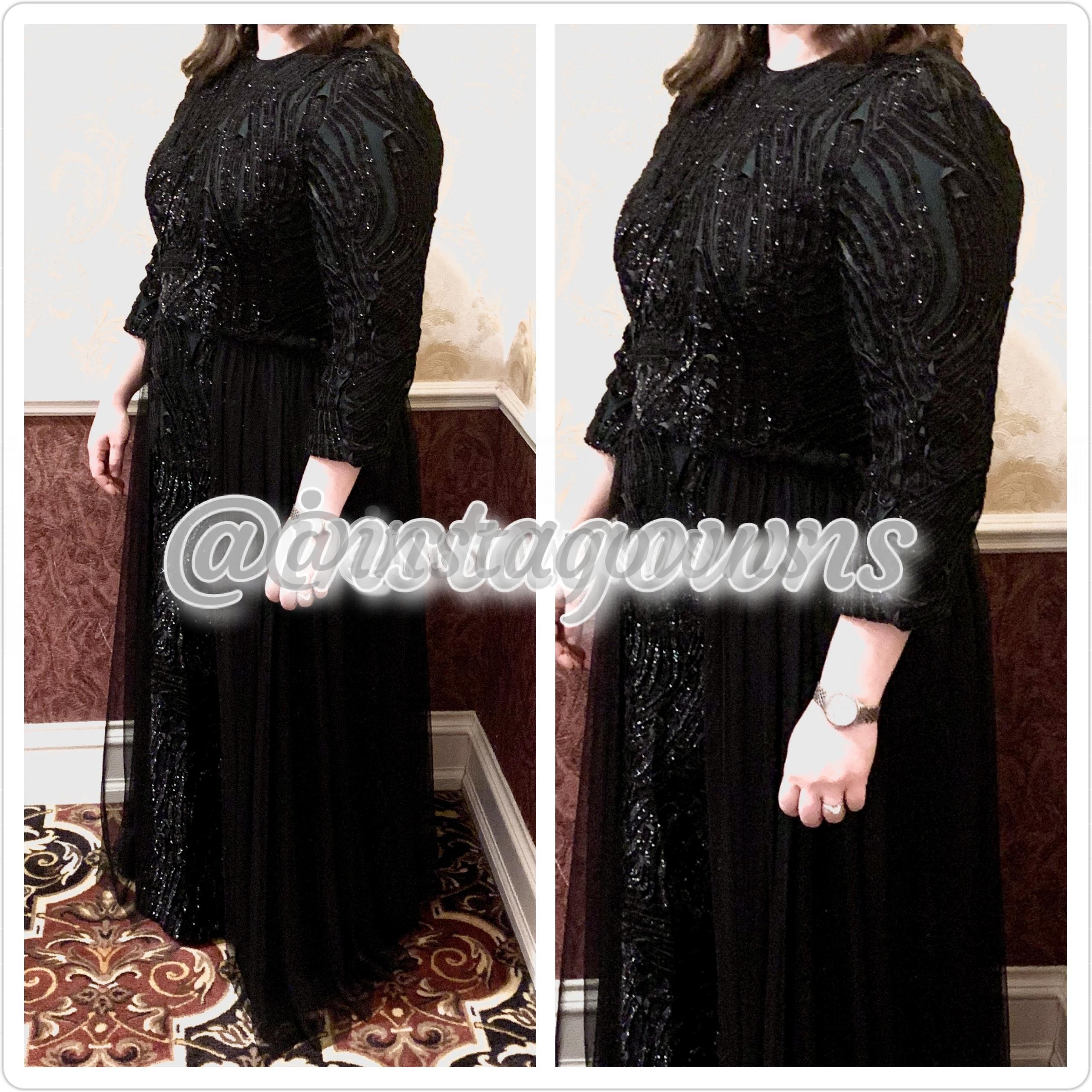 Exquisite Gorgeous Slenderizing Black with Dark Green Lining Gown for ...