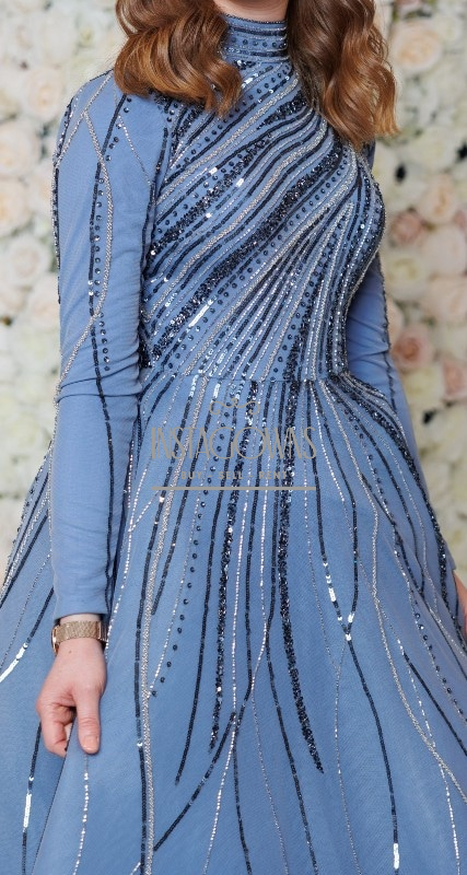 Magnificent Blue Raquel Sister of the Bride Gown for sale – Instagowns